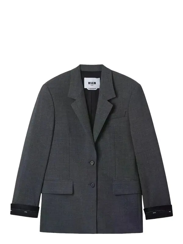 MSGM Notched-lapel Flap-pocket Blazer - Grey