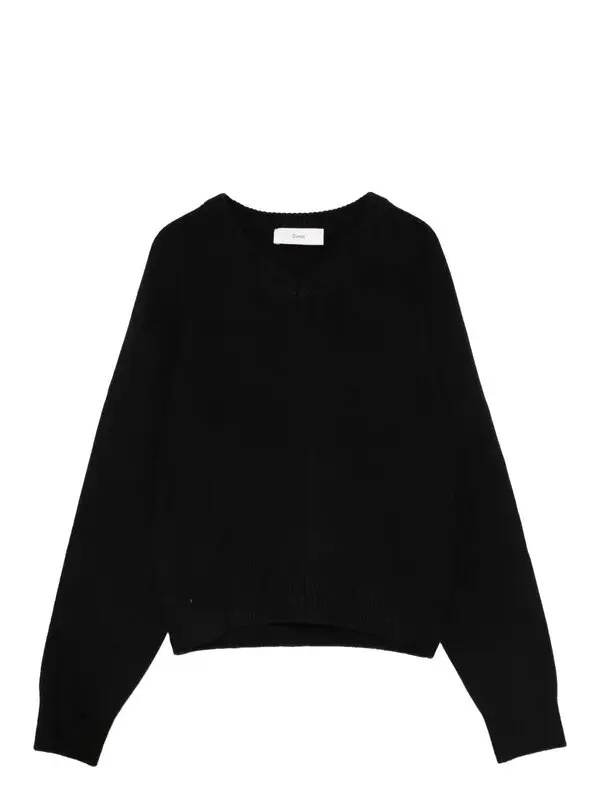 DUNST Soft Volume V-neck Jumper - Black
