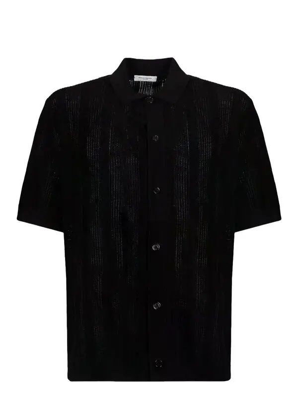 PAOLO PECORA Short-sleeves Knitted Shirt - Black