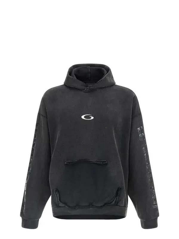 Balenciaga Transparent Tape Logo Hoodie - Black