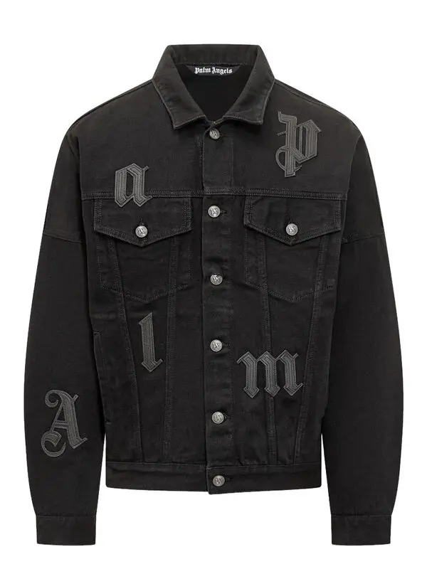 Palm Angels Jacket With Logo Embroidery - Black