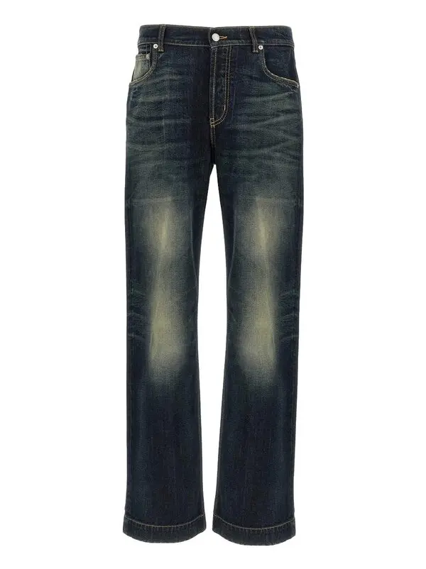 Alexander McQueen Wide Leg Jeans - Blue