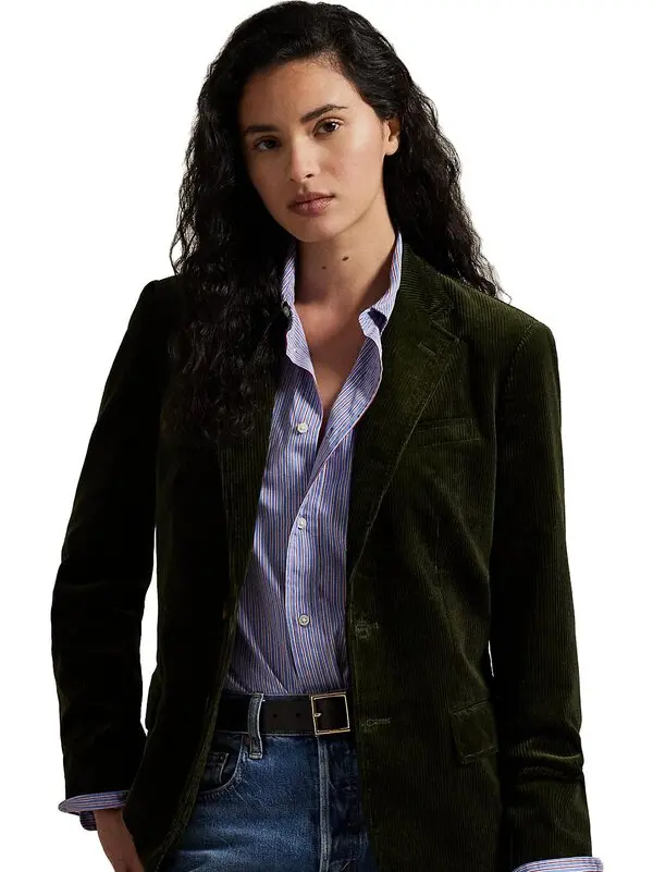 Ralph Lauren Single-breasted Corduroy Blazer - Olive