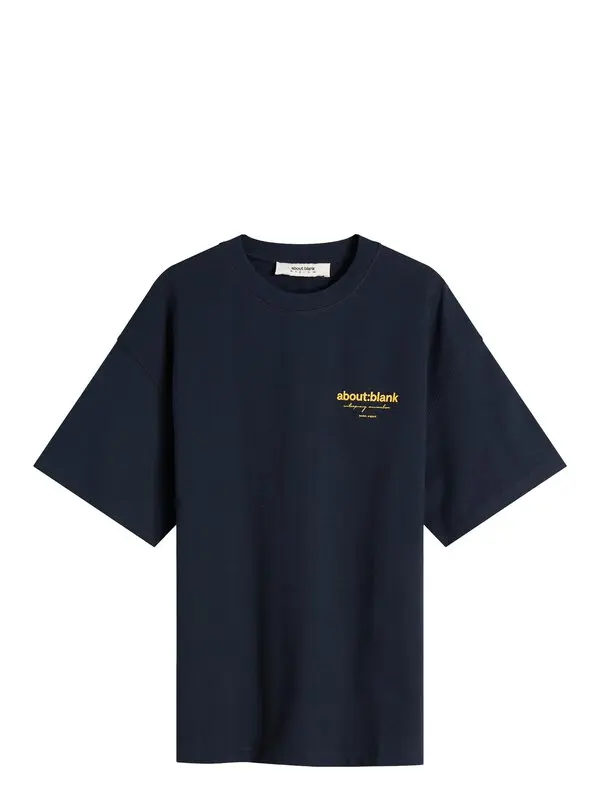 ABOUT:BLANK Reverse T-shirt - Navy/yellow