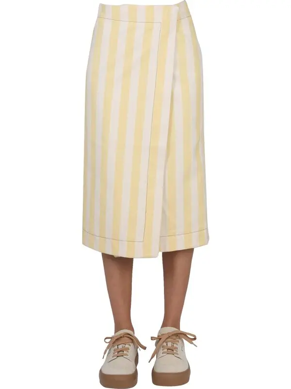 Sunnei Striped Pattern Skirt - Beige