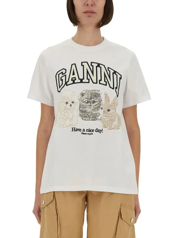 GANNI Relaxed-fit T-shirt - White