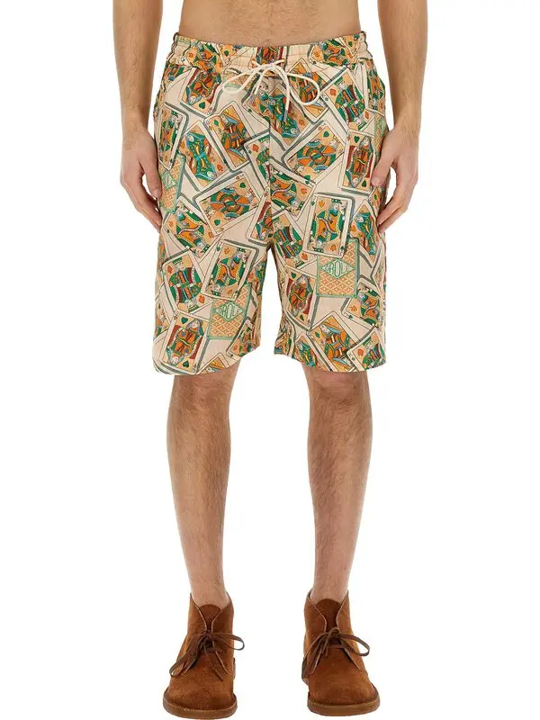 Drole De Monsieur Printed Bermuda Shorts - Multicolour