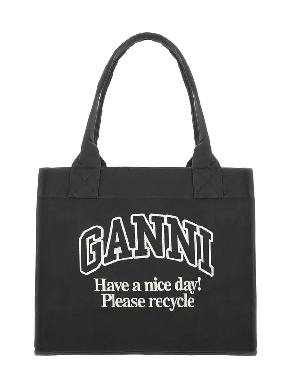 GANNI Large Tote Bag - Charcoal