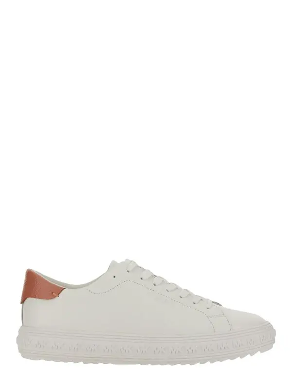 Michael Kors Leather Lace Up Sneaker - White