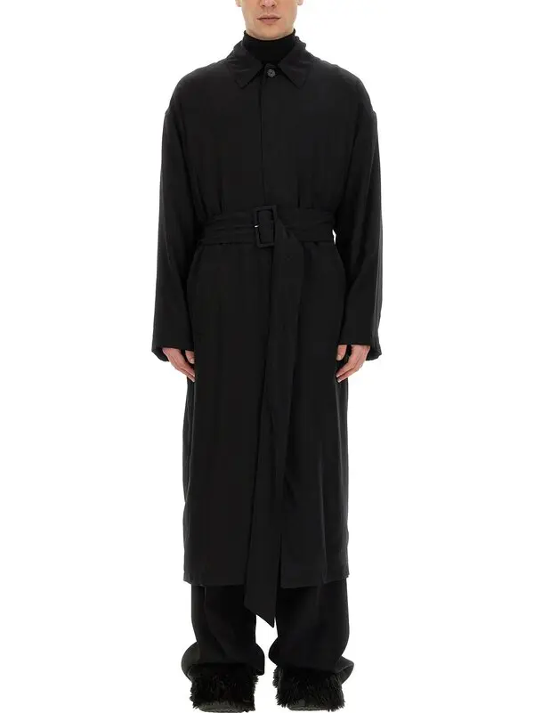 Balenciaga Belted Trench Coat - Black
