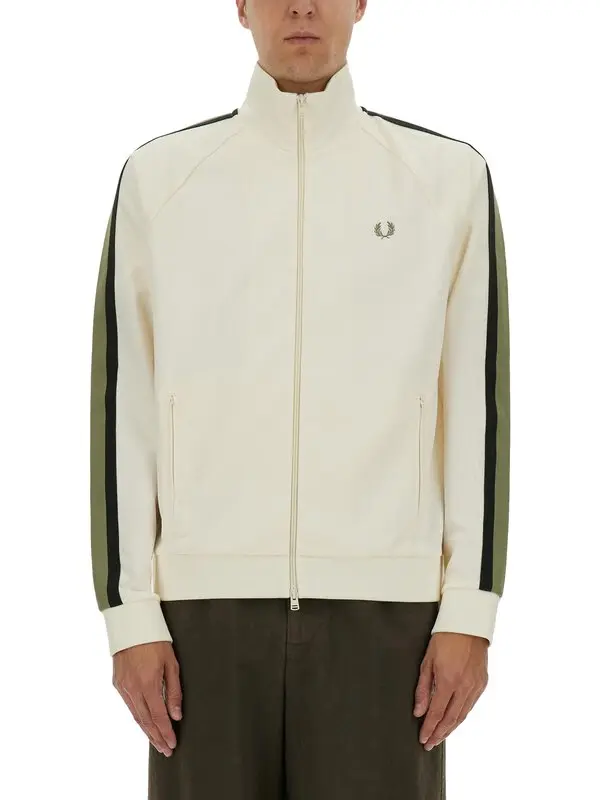 Fred Perry Track Jacket With Webbing - Ivory