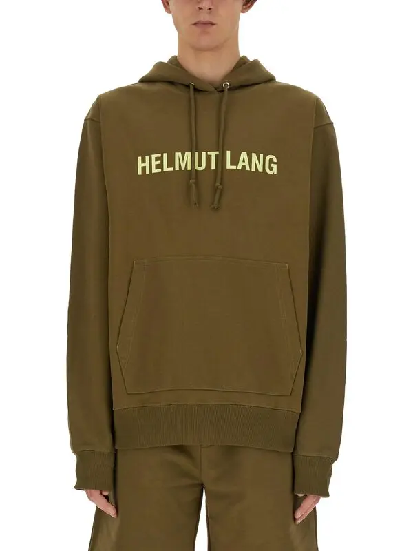 Helmut Lang Sweatshirt With Logo - Military Green