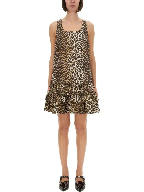 GANNI Leopard Mini Dress - Animalier