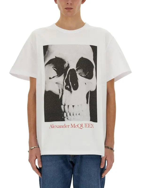 Alexander McQueen Skull Print T-shirt - White