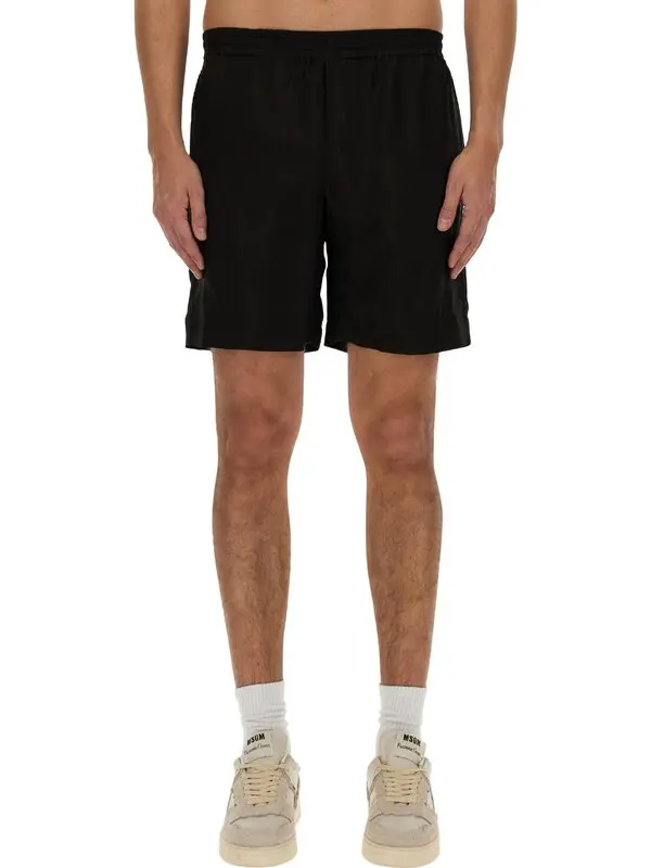MSGM Short With Logo - Black