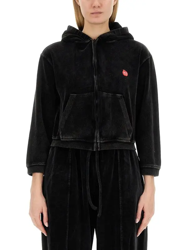 Alexander Wang Velour Sweatshirt - Black