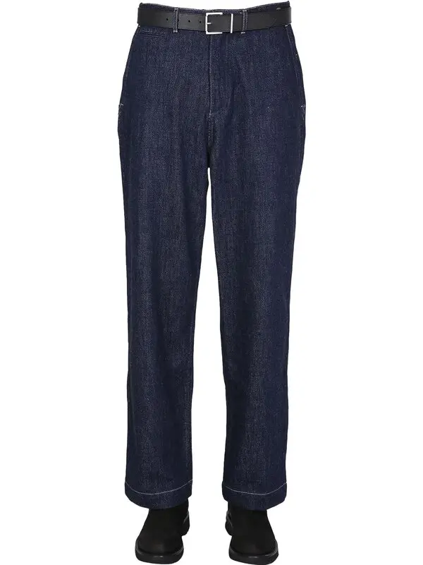 NIGEL CABOURN Wide Leg Factory Jeans - Blue