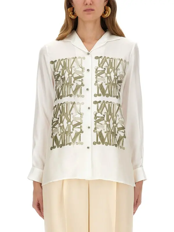 Max Mara Printed Button-up Shirt - Green