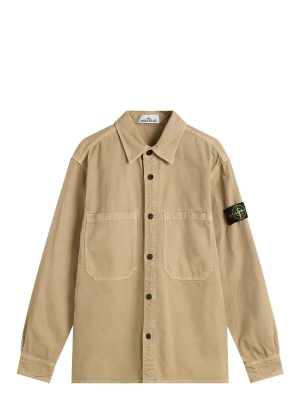 Stone Island Old Effect Garment Dyed Overshirt - Desert