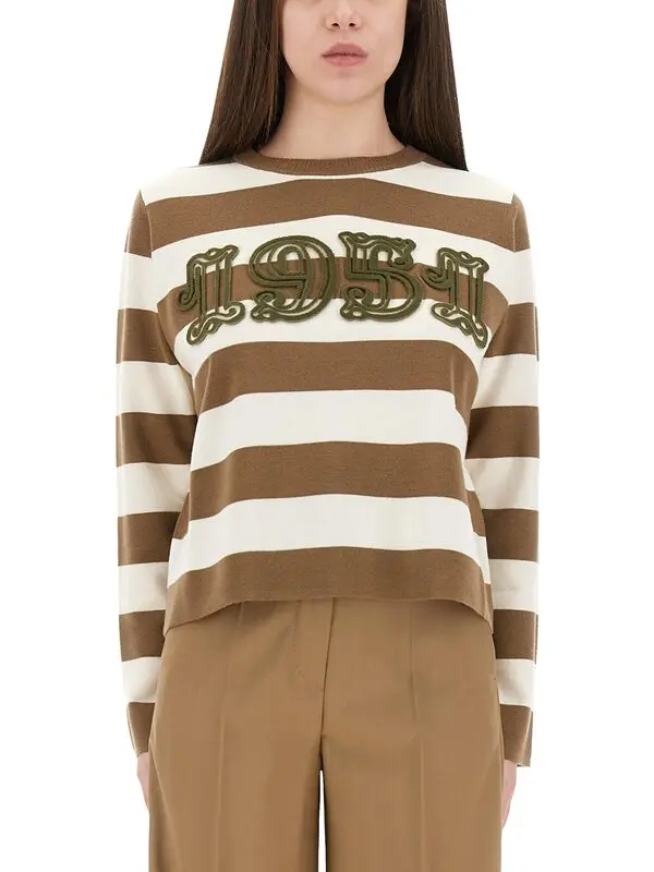 Max Mara Viterbo" Jersey Top - Brown