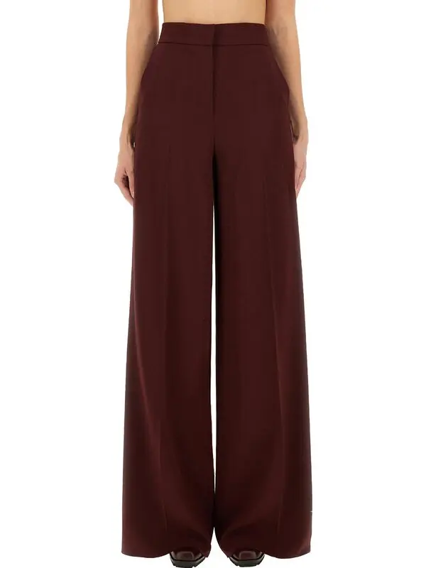 Max Mara Wide Leg Trousers - Bordeaux