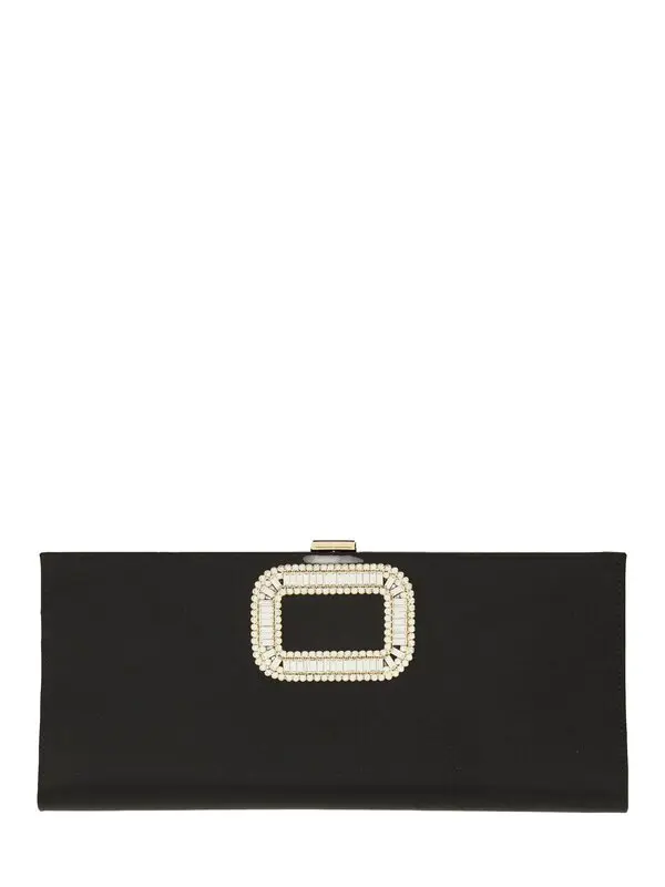 ROGER VIVIER Pilgrim Buckle Clutch - Black