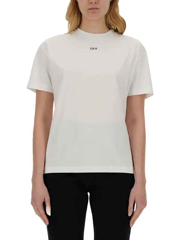 Off-White T-shirt With Logo - White