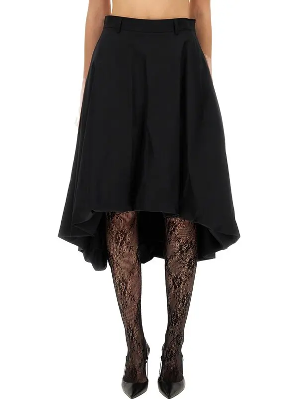 Moschino Cotton Poplin Asymmetrical Skirt - Black