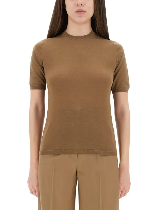 Max Mara Jeric Jersey Top - Brown