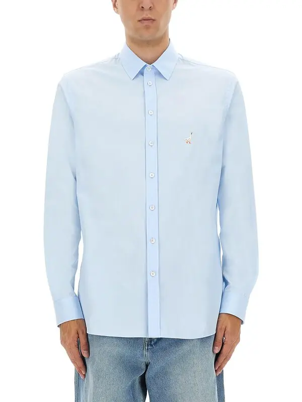 Moschino Cotton Poplin Shirt - Baby Blue