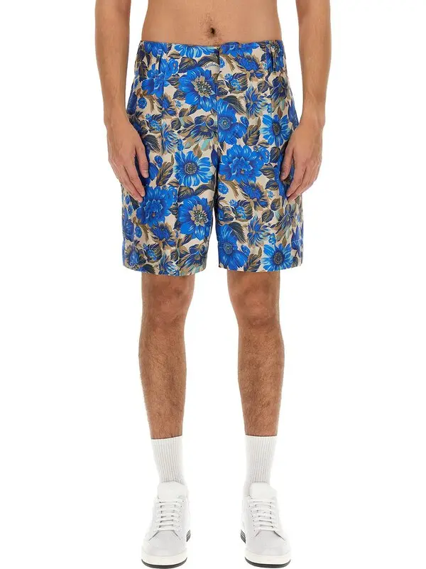 Moschino Short All Over Blue Flower - Multicolour