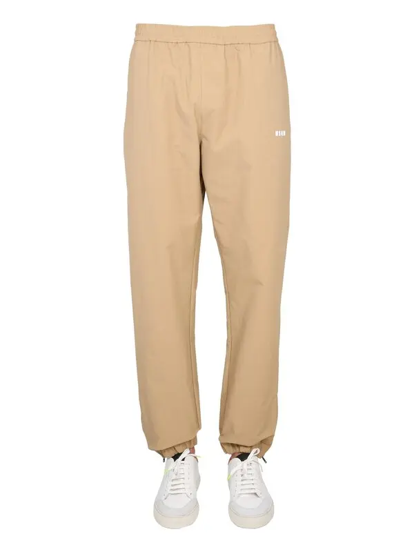 MSGM Logo Pants - Beige