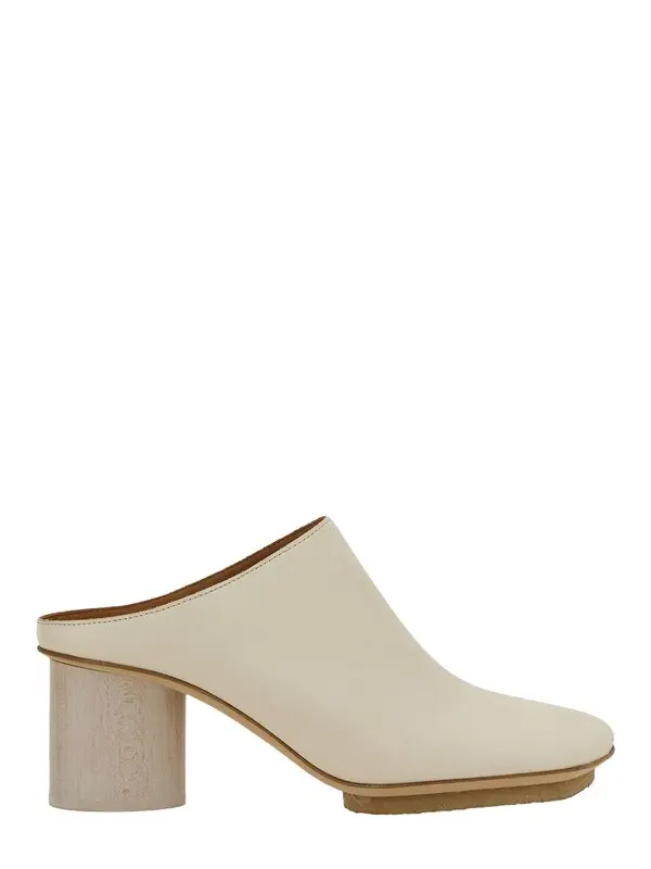 UMA WANG Leather Mule - White
