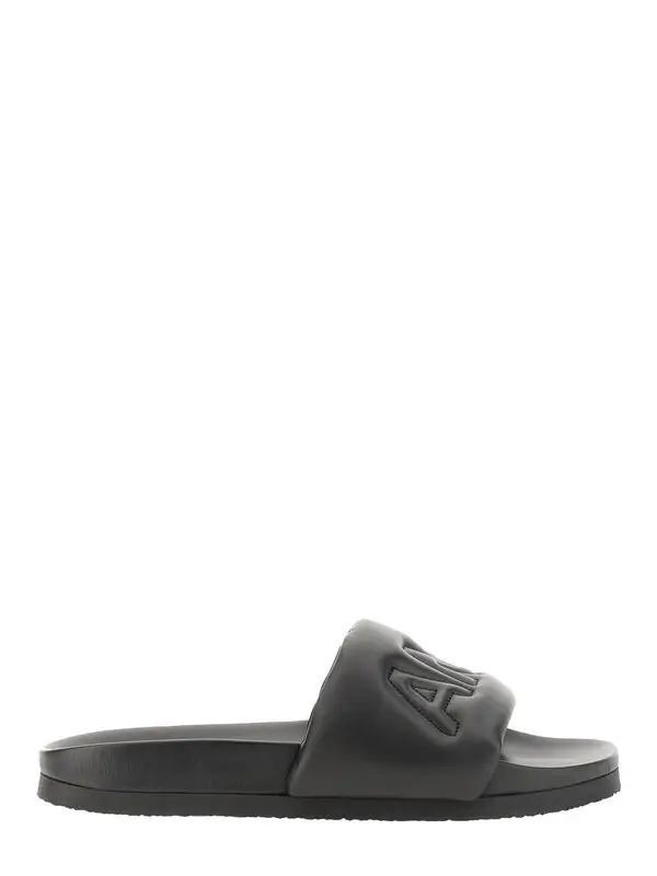 AMBUSH Leather Slide Sandal - Black
