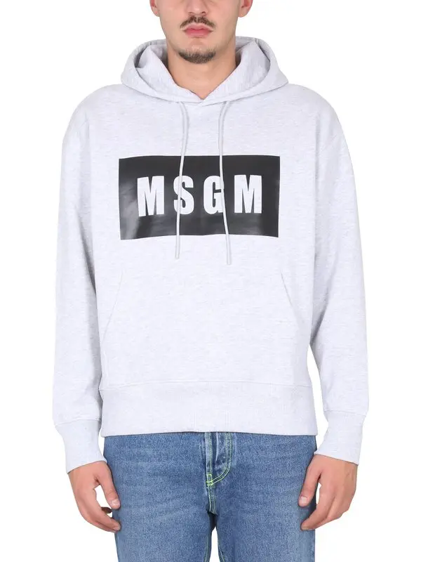 MSGM Logo Box Sweatshirt - Grey
