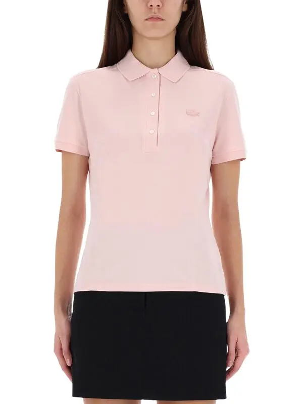 Lacoste Polo With Logo - Pink