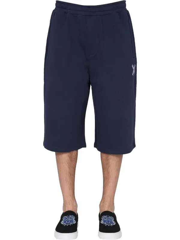 Kenzo Cotton Sweatshirt Shorts - Blue