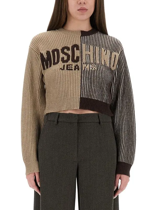 MOSCHINO JEANS Inlay Logo Jersey - Brown