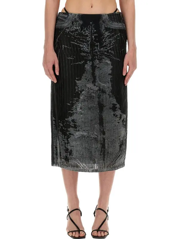 DIESEL Midi Skirt - Black