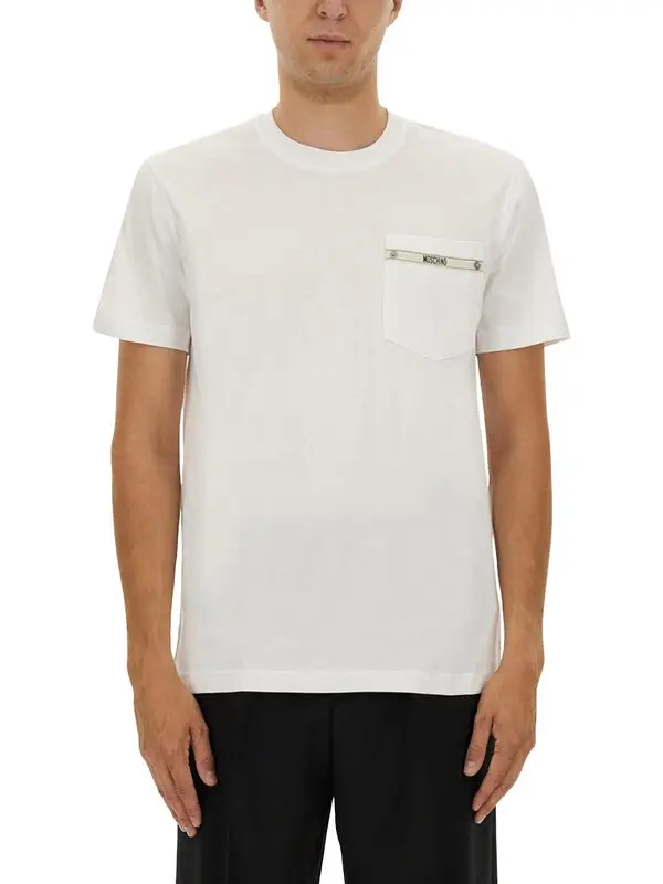 Moschino T-shirt With Logo Ribbon - White
