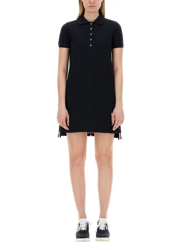 Thom Browne Cotton Pique Shirt Dress - Blue