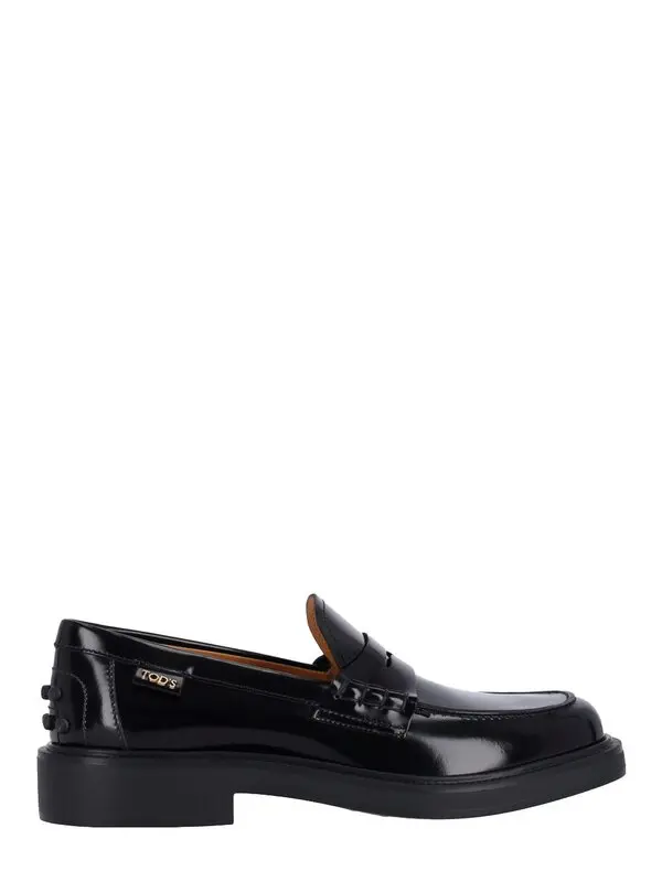 TOD'S Logo Loafers - Black