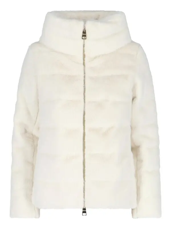 Herno Faux Fur Down Jacket - White