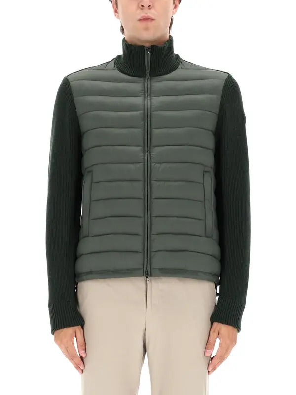 COLMAR Hybrid Jacket With Knitted Sleeves - Green