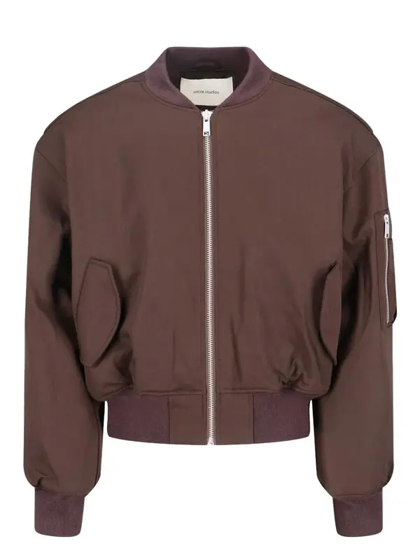 CULTURA Zip Bomber Jacket - Brown