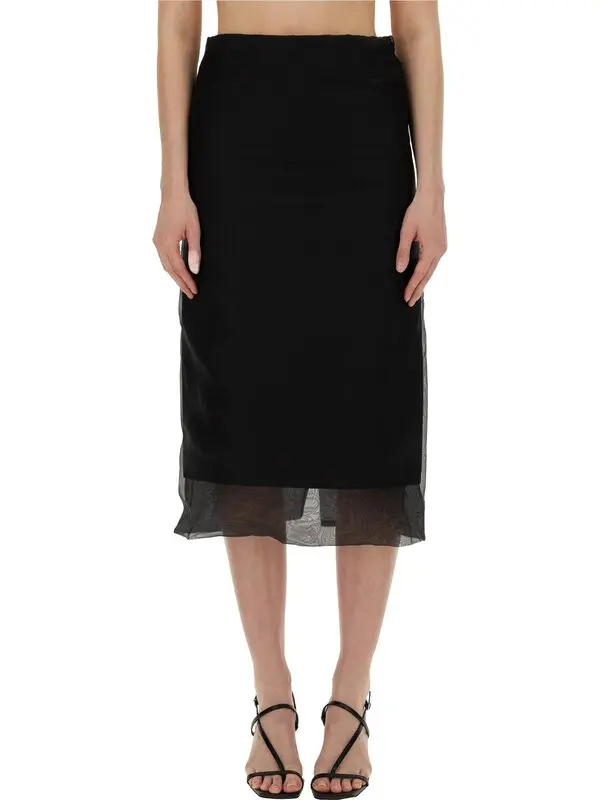 Sportmax Regular Fit Midi Skirt - Black
