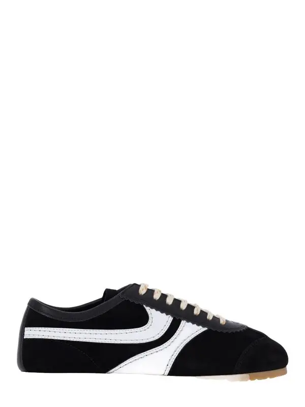Dries Van Noten Suede Sneakers - Black And White
