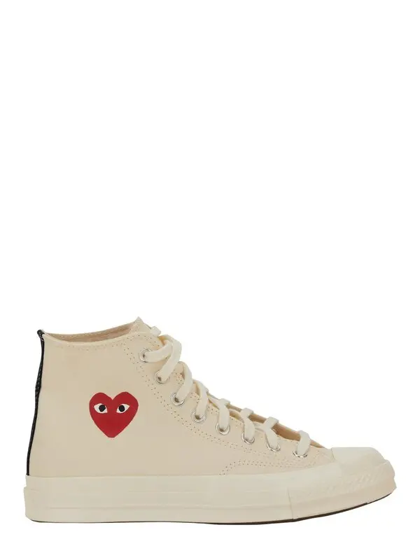 COMME DES GARCONS PLAY CONVERSE High Top Sneaker - White