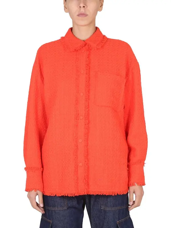 MSGM Fringed Shirt - Orange