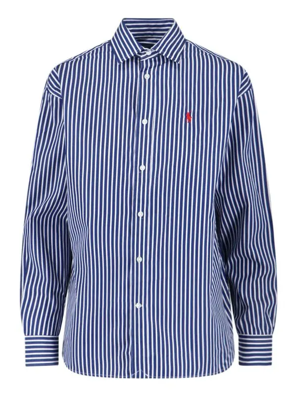Polo Ralph Lauren Logo Striped Shirt - Blue